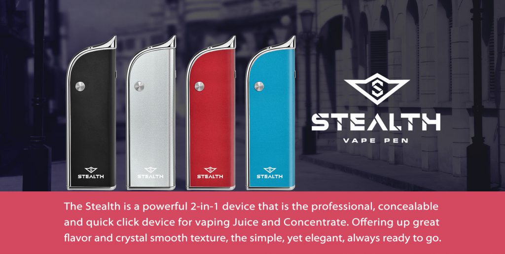 Yocan Stealth is a powerful 2-in-1 device for vaping Juice and Concentrate